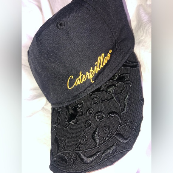 Cat | Accessories | Caterpillar Black Lace Bill Baseball Cap Yellow ...